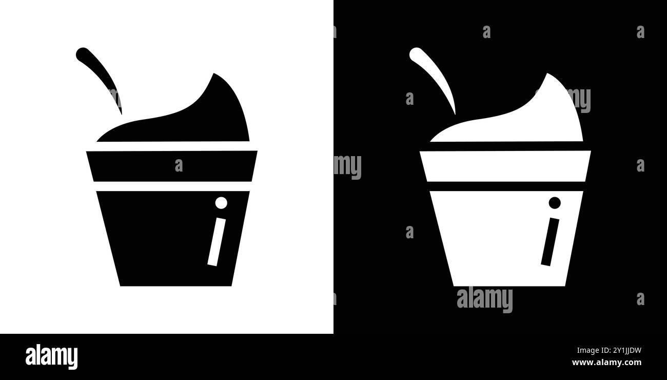 yogurt icon simple flat vector symbol outline collection set logo Stock ...