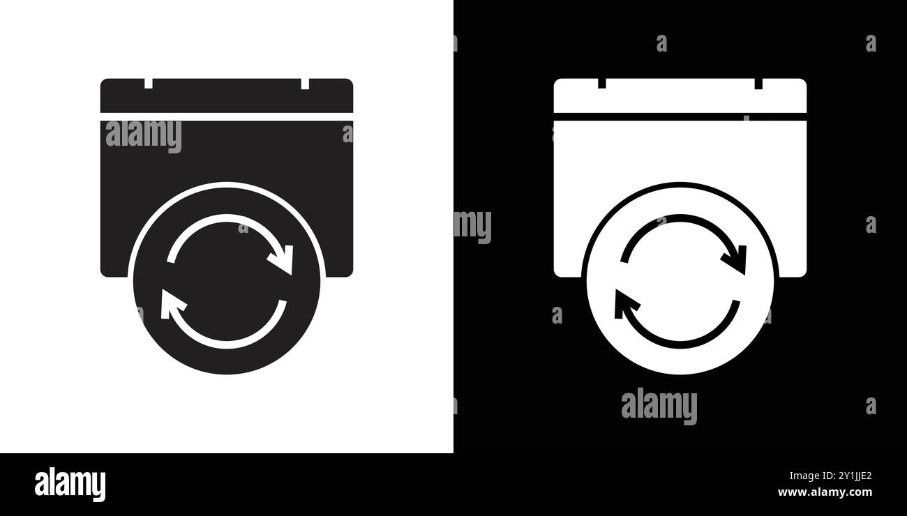 update calender icon simple flat vector symbol outline collection set ...