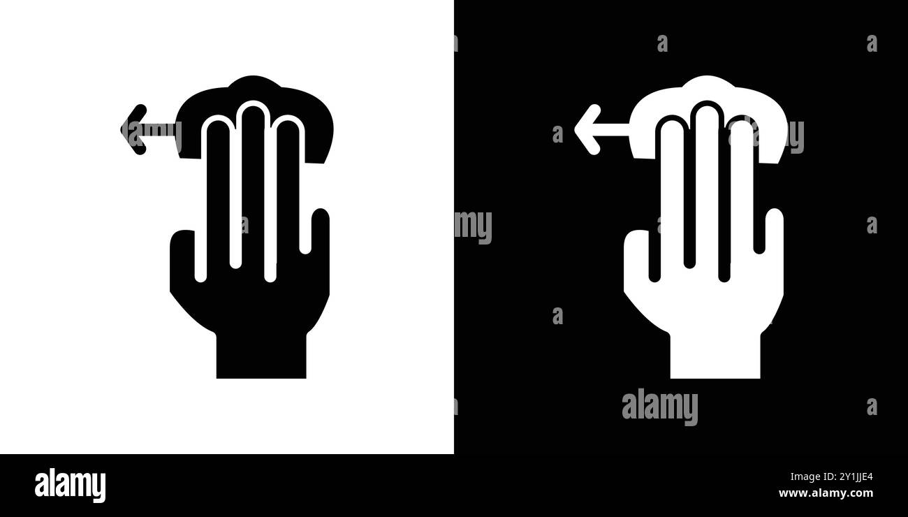 Three Finger Scroll icon design simple flat vector symbol outline ...