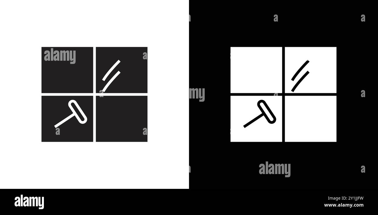 Windows cleaning icon simple flat vector symbol outline collection set ...