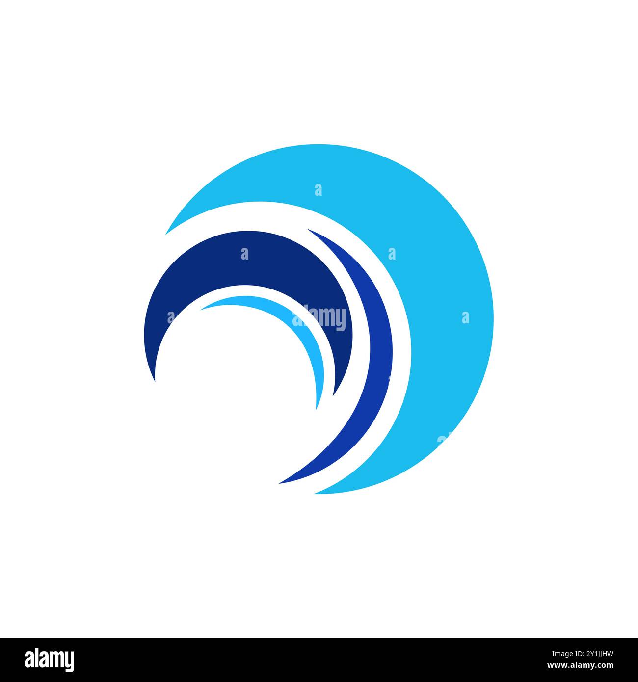 circle wave logo, abstract elements blue water waves sphere symbol icon ...