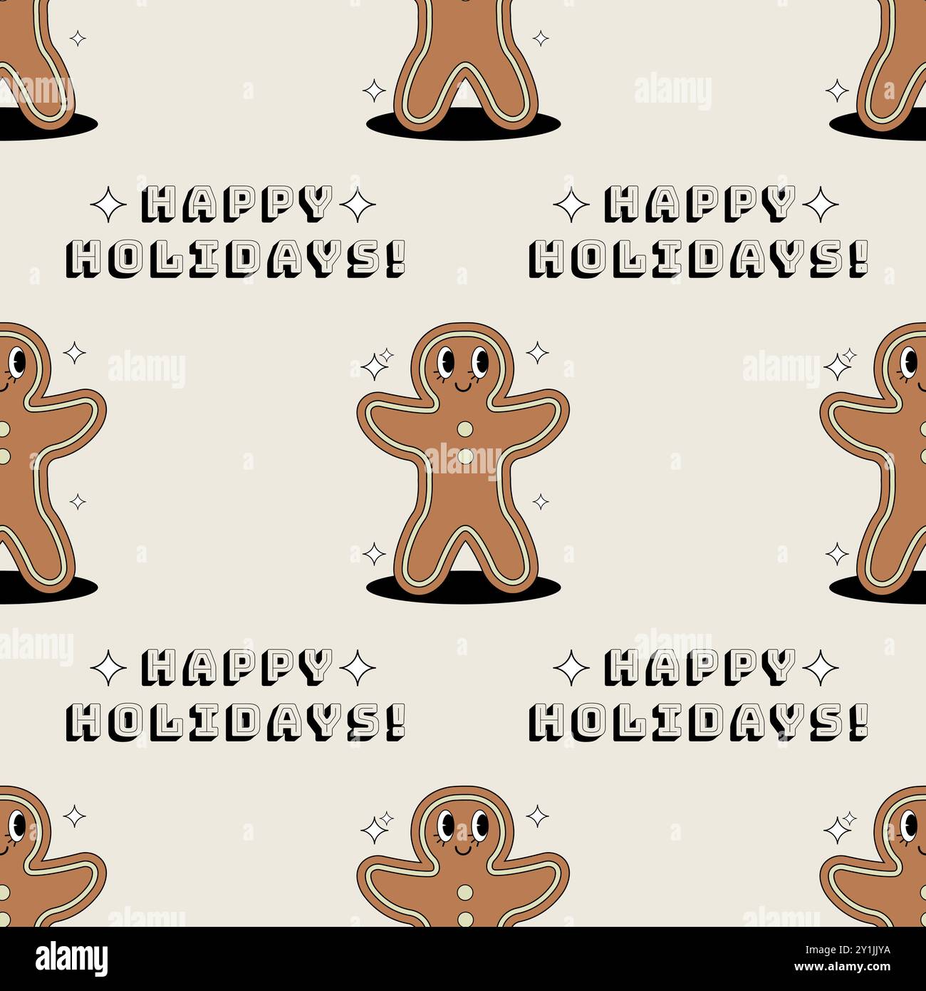 Christmas pattern with Gingerbread man groovy. Pattern in swatches. For ...