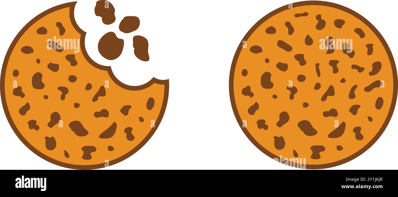Cookies icons set in flat style. Tasty biscuits vector illustration on ...
