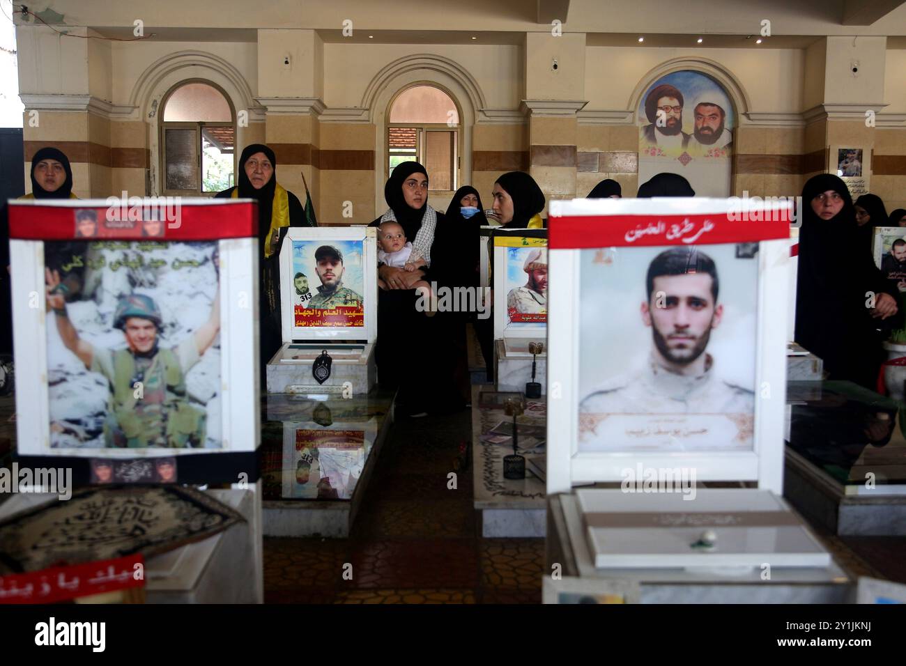 Beirut, Beirut, Lebanon. 7th Sep, 2024. A wife of pro-Iranian Hezbollah ...