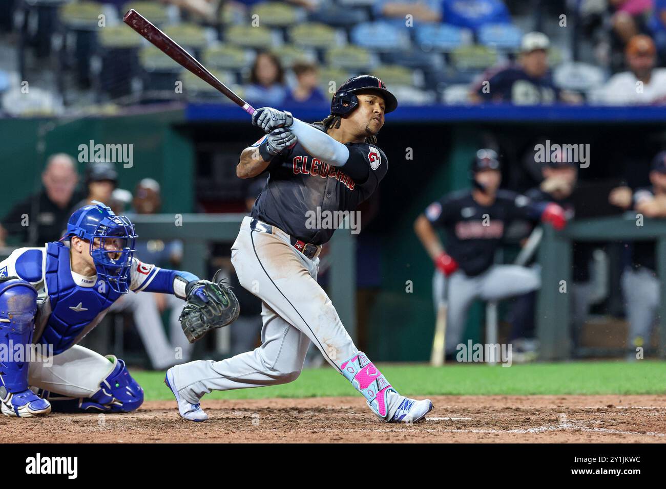 Kansas City, MO, USA. 3rd Sep, 2024. Cleveland Guardians third baseman ...