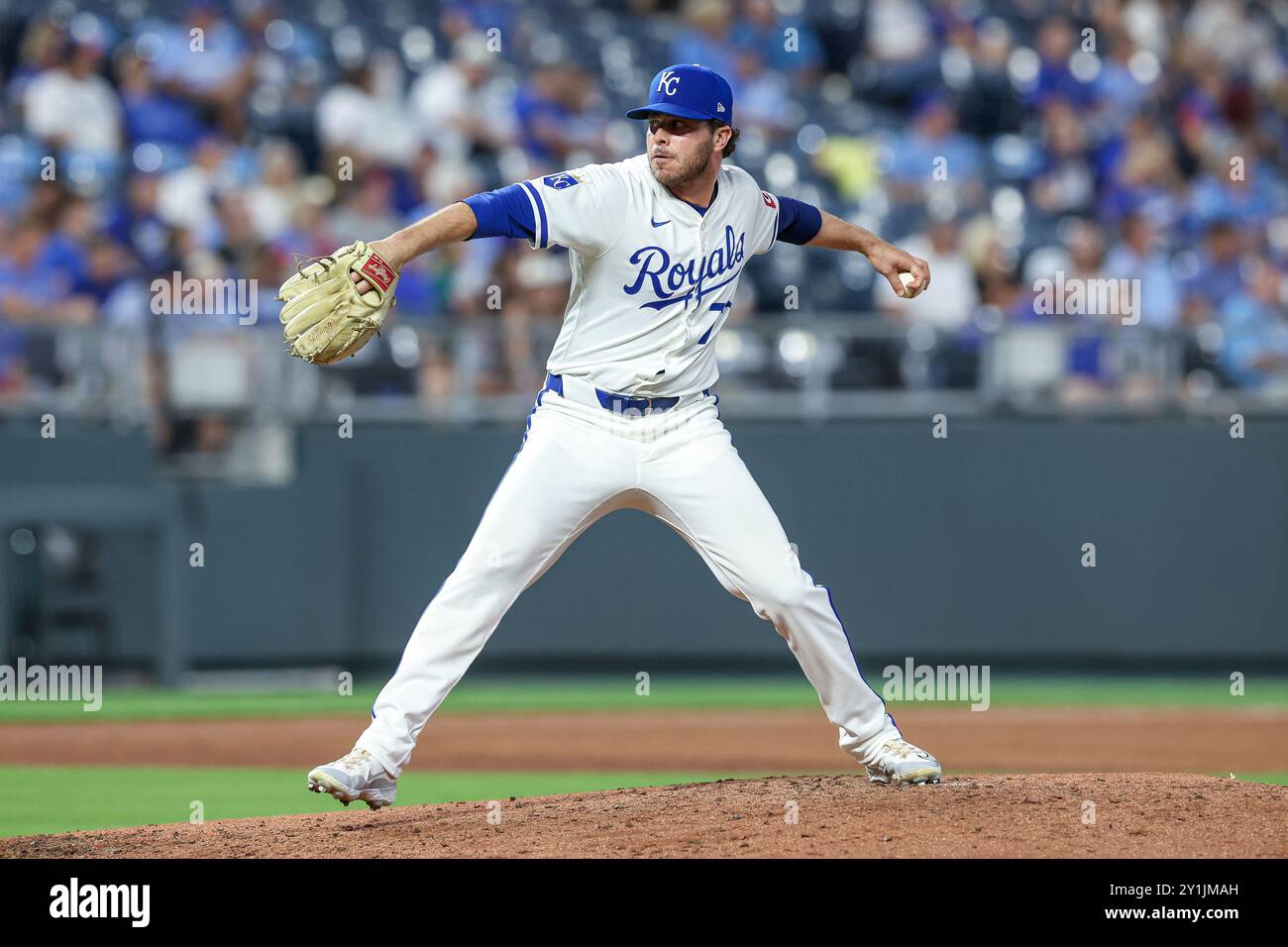 Kansas City, MO, USA. 3rd Sep, 2024. Kansas City Royals relief pitcher ...