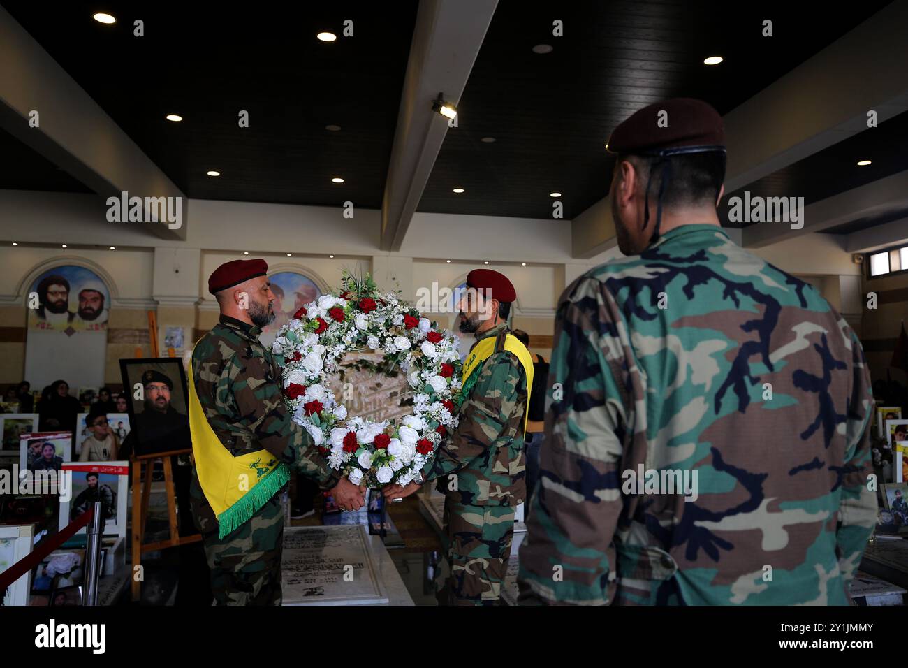 Beirut, Beirut, Lebanon. 7th Sep, 2024. Pro-Iranian Hezbollah militants ...