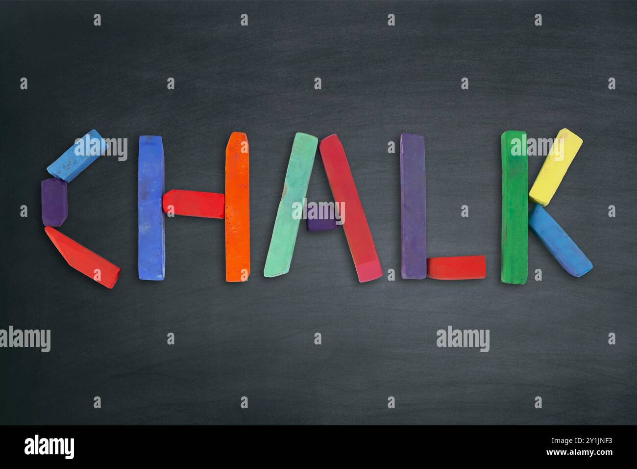 Chalk written with colored chalk, isolated Stock Photo - Alamy