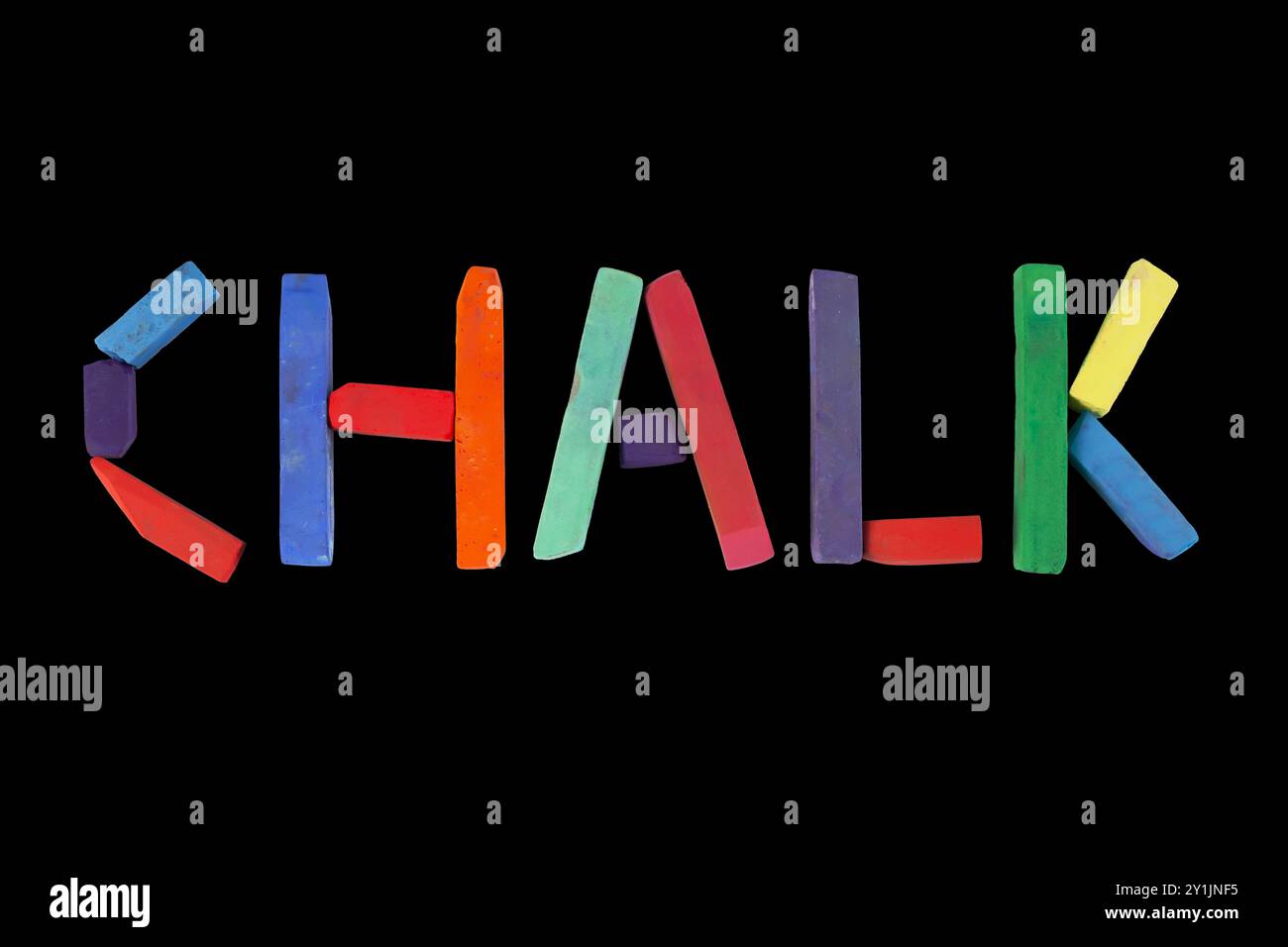 Chalk written with colored chalk, isolated Stock Photo - Alamy