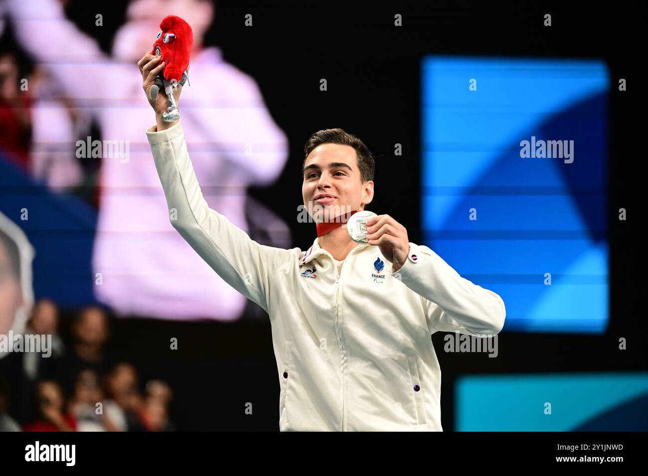Paris, France. 07th Sep, 2024. Lucas Didier of Team France celebrates ...