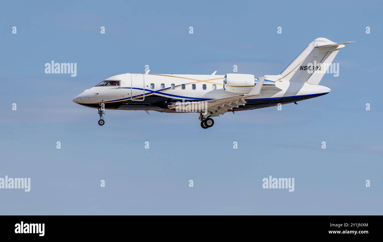 Bombardier Challenger 650, arriving at RAF Fairford to take part in the ...