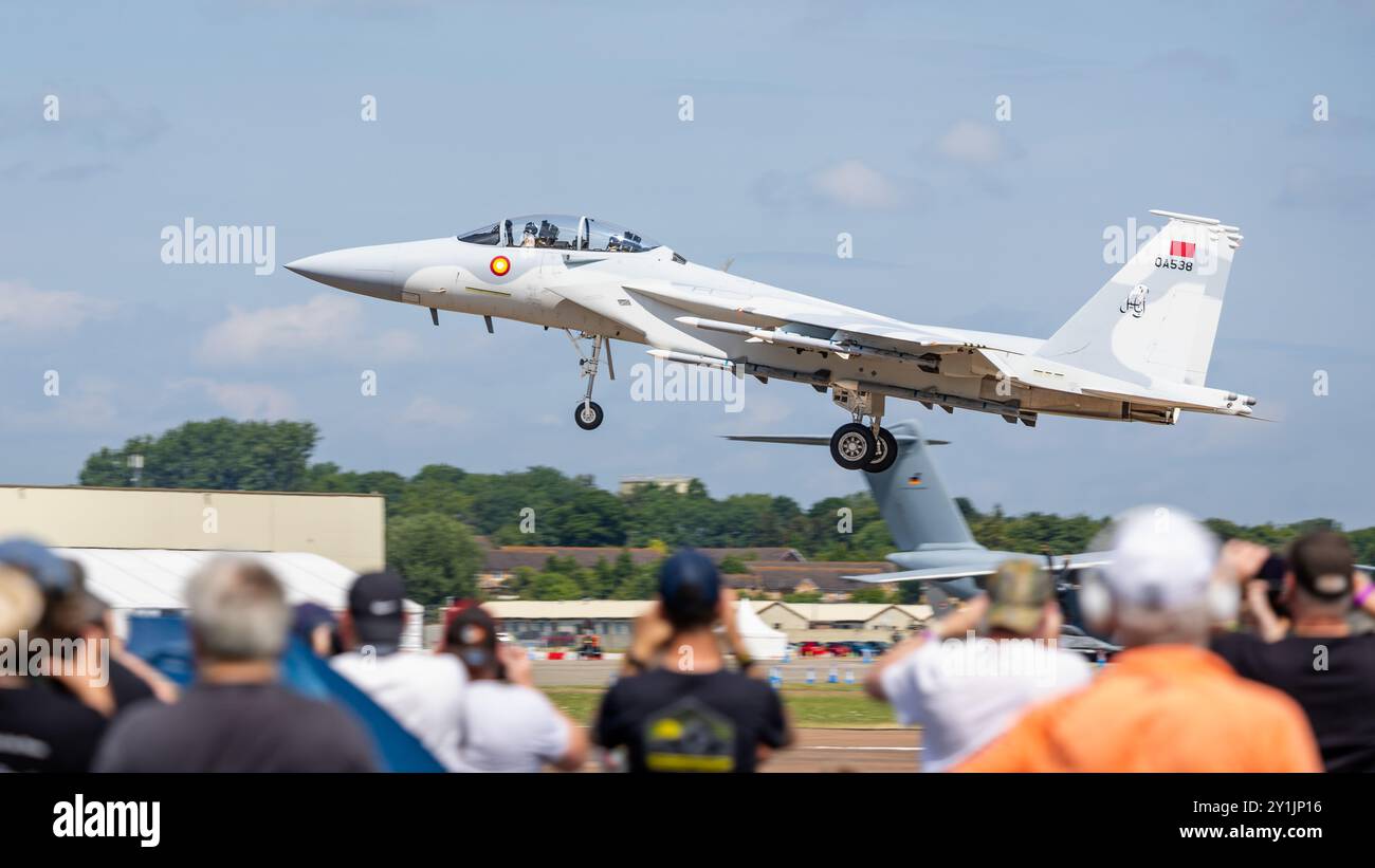Qatari Emiri Air Force - Boeing F-15QA Ababil, arriving at RAF Fairford ...