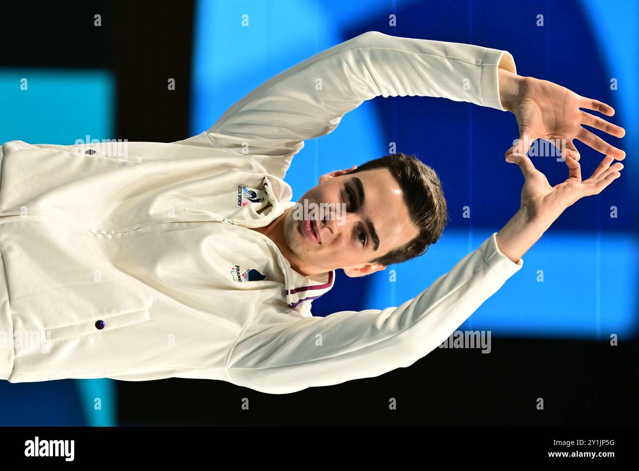 Paris, France. 07th Sep, 2024. Lucas Didier of Team France celebrates ...