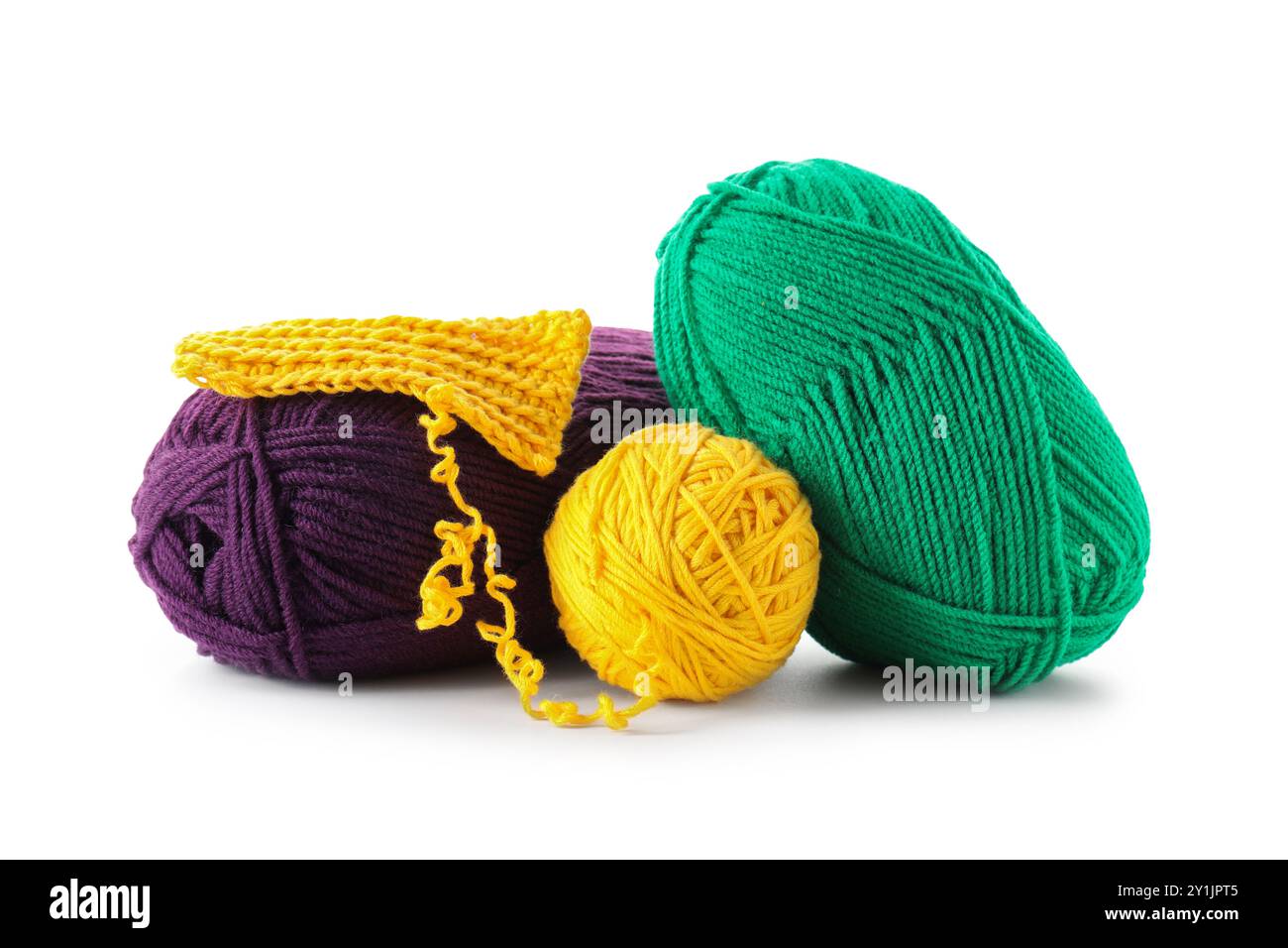 Bright yarns and pattern sample isolated on white Stock Photo - Alamy