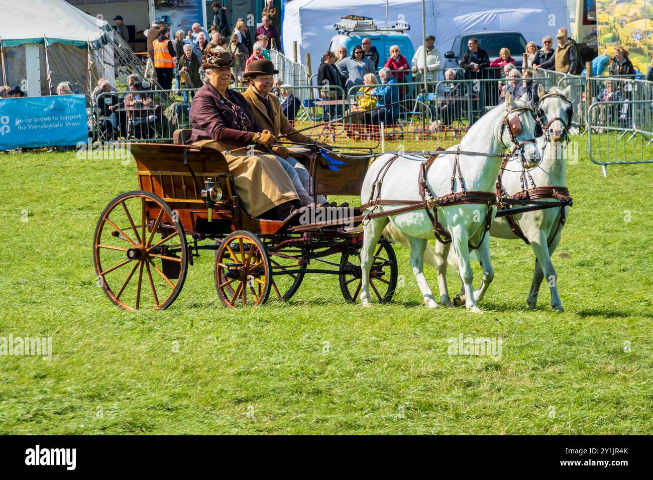 Carriage driving at the Wensleydale Agricultural Show, Yorkshire Dales ...