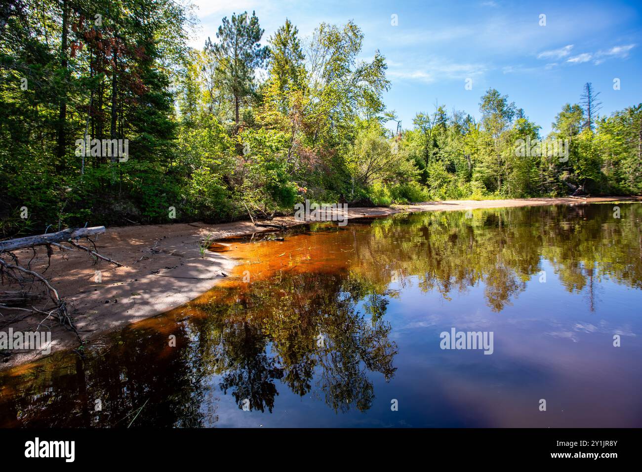 Lake Nokomis in Tomahawk, Wisconsin in the summer, horizontal Stock ...