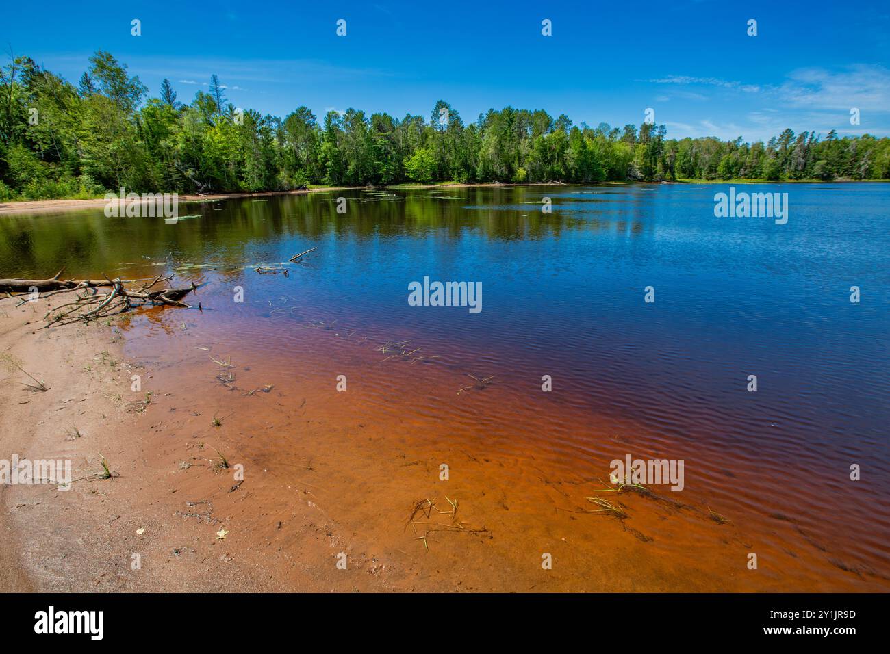 Lake Nokomis in Tomahawk, Wisconsin in the summer, horizontal Stock ...