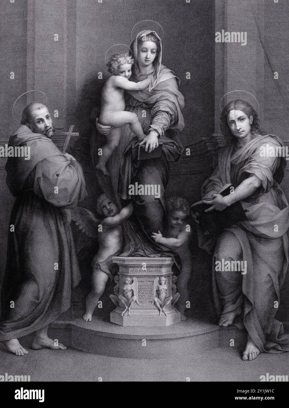 Saint Mary (the Blessed Virgin) with the Christ Child and Saint Francis ...