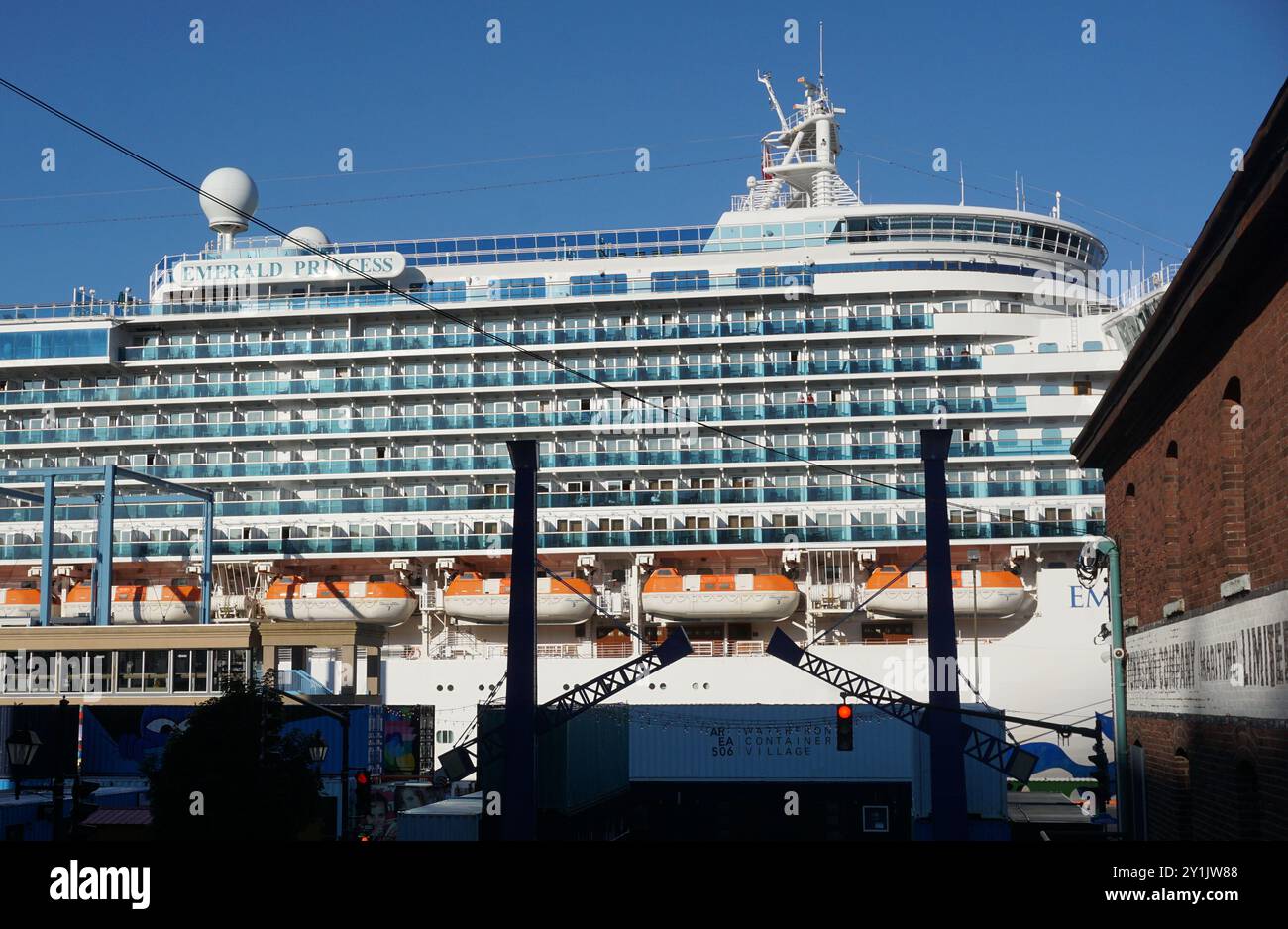 The cruise ship Emerald Princess moored at St John, New Brunswick Stock ...