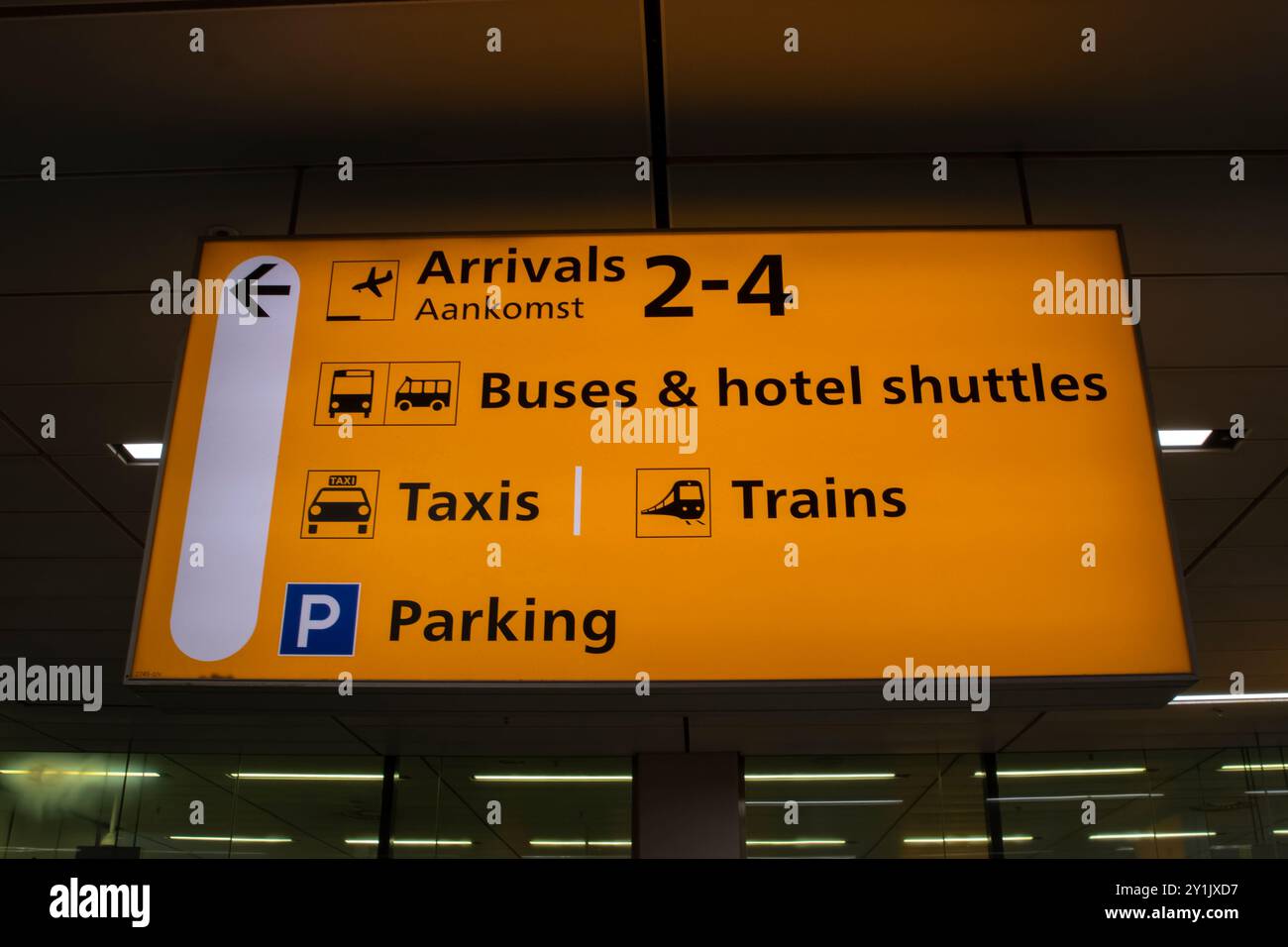 Direction Sign Before The Gates At Schiphol Airport The Netherlands 29 ...