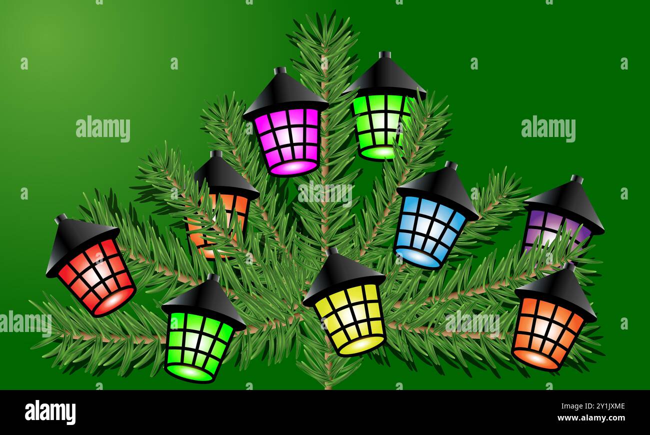 Greeting colour tree holiday Stock Vector Images - Alamy