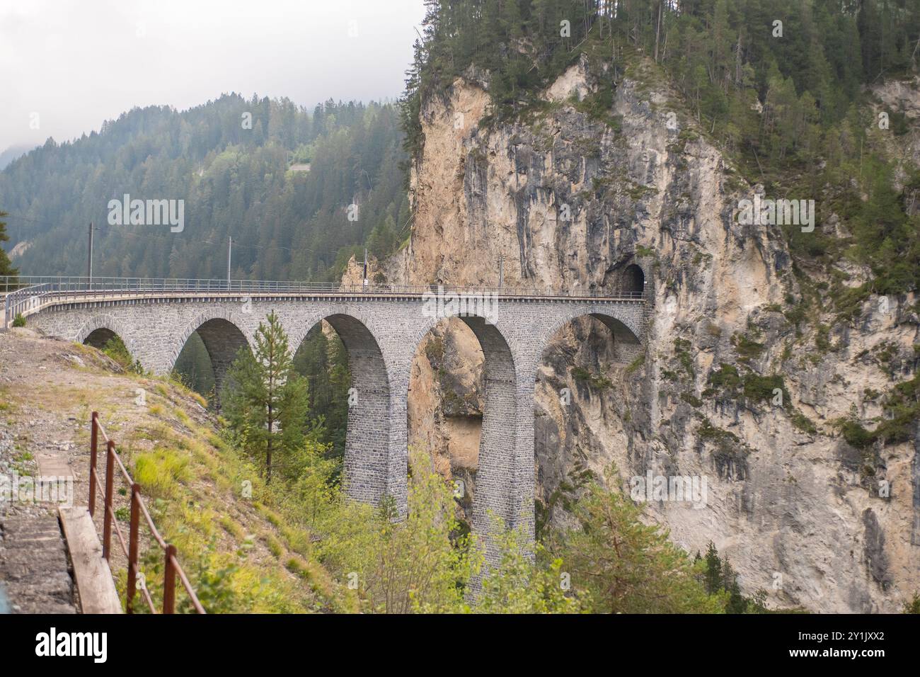 The famous Landwasser viaduct in the Swiss Alps Stock Photo - Alamy