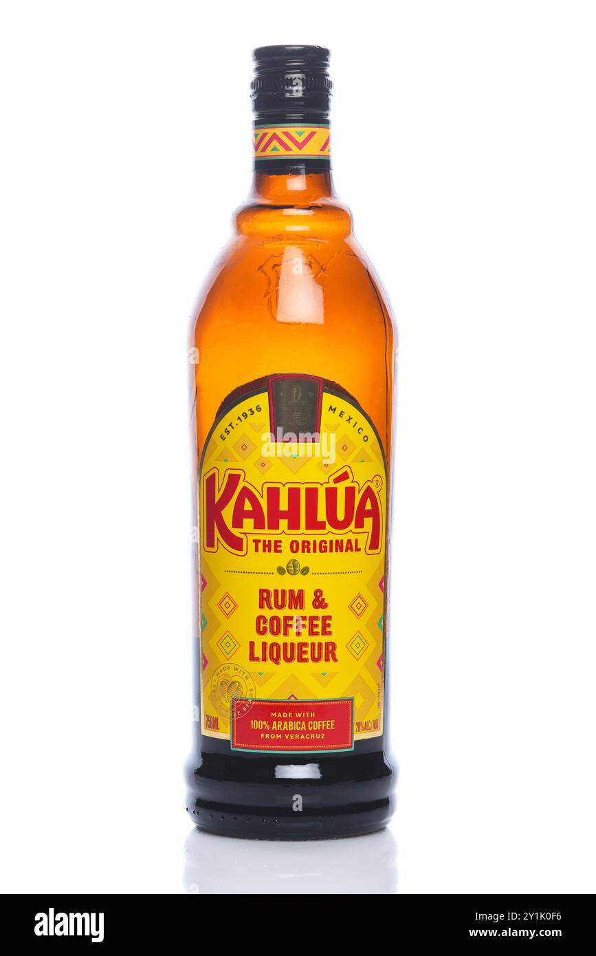 IRVINE, CALIFORNIA - 6 SEPT 2024: A bottle of Kahlua Rum and Coffee ...