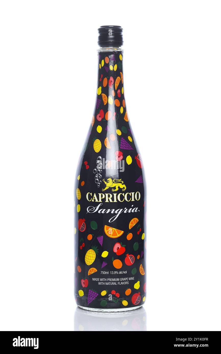 IRVINE, CALIFORNIA - 6 SEPT 2024: A bottle of Capriccio Red Sangria, is ...