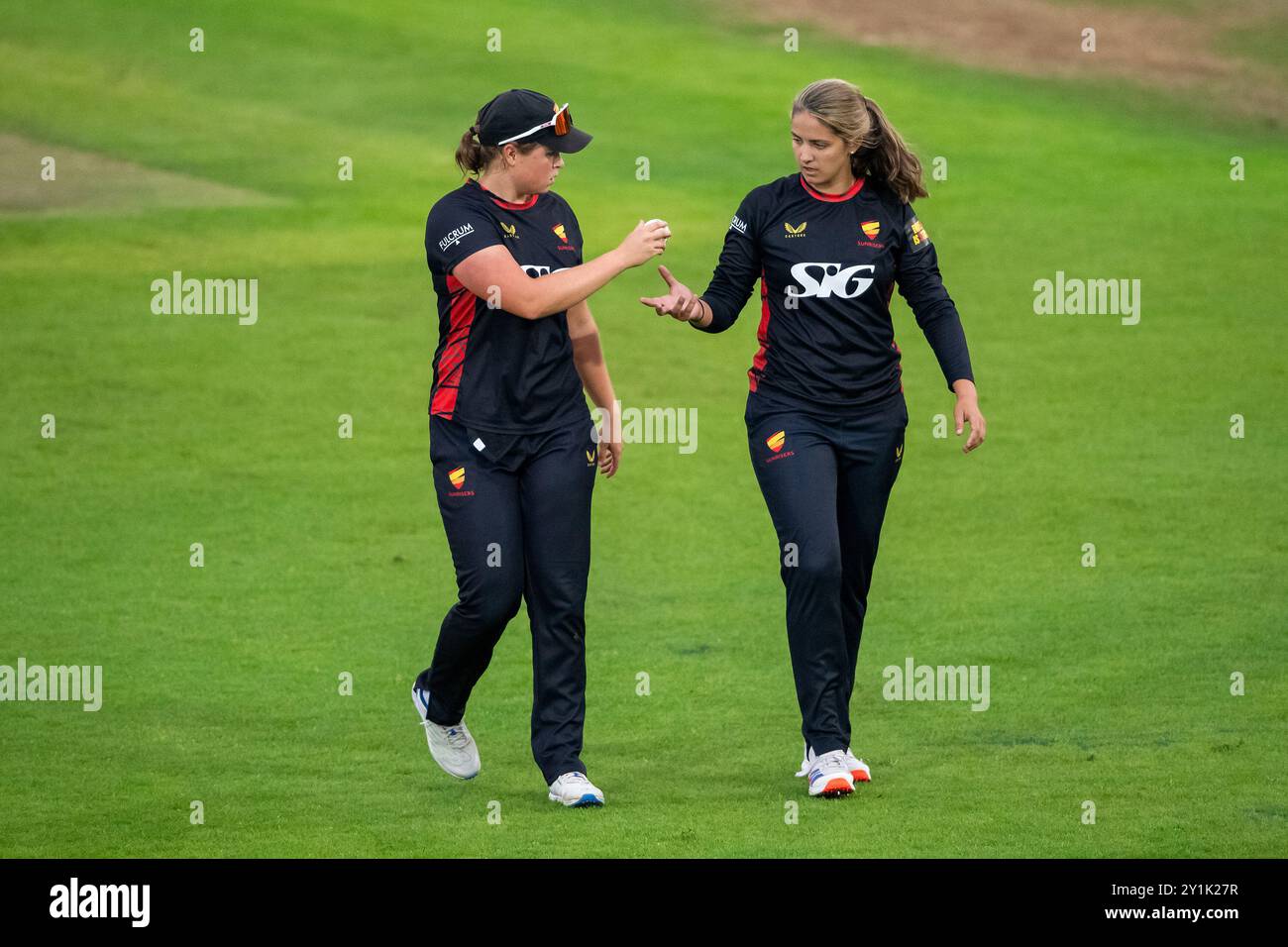 Southampton, UK. 7 September 2024. Grace Scrivens (left) and Sophie ...