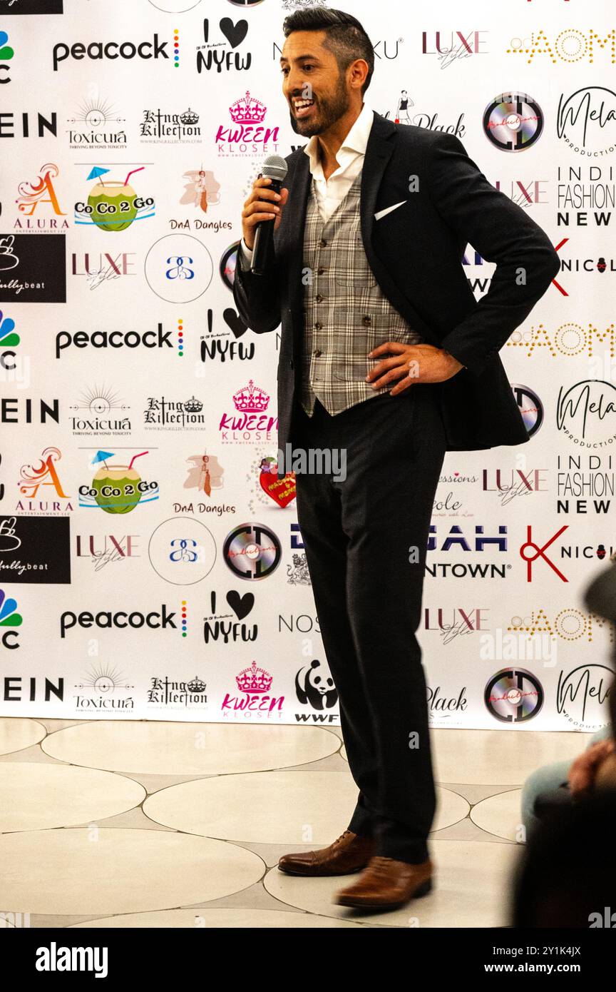 New York, NY, USA. 6th Sep, 2024. Gabriel Cornejo, co-emcee. CDCD Productions x Alura ...