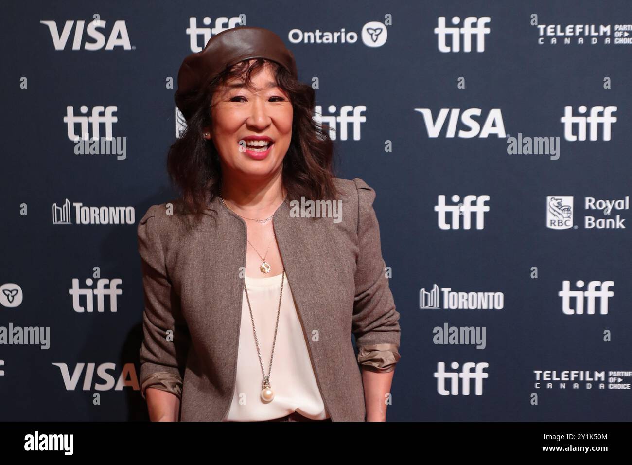 Toronto, Canada. 07th Sep, 2024. Sandra Oh attends the premiere of ...