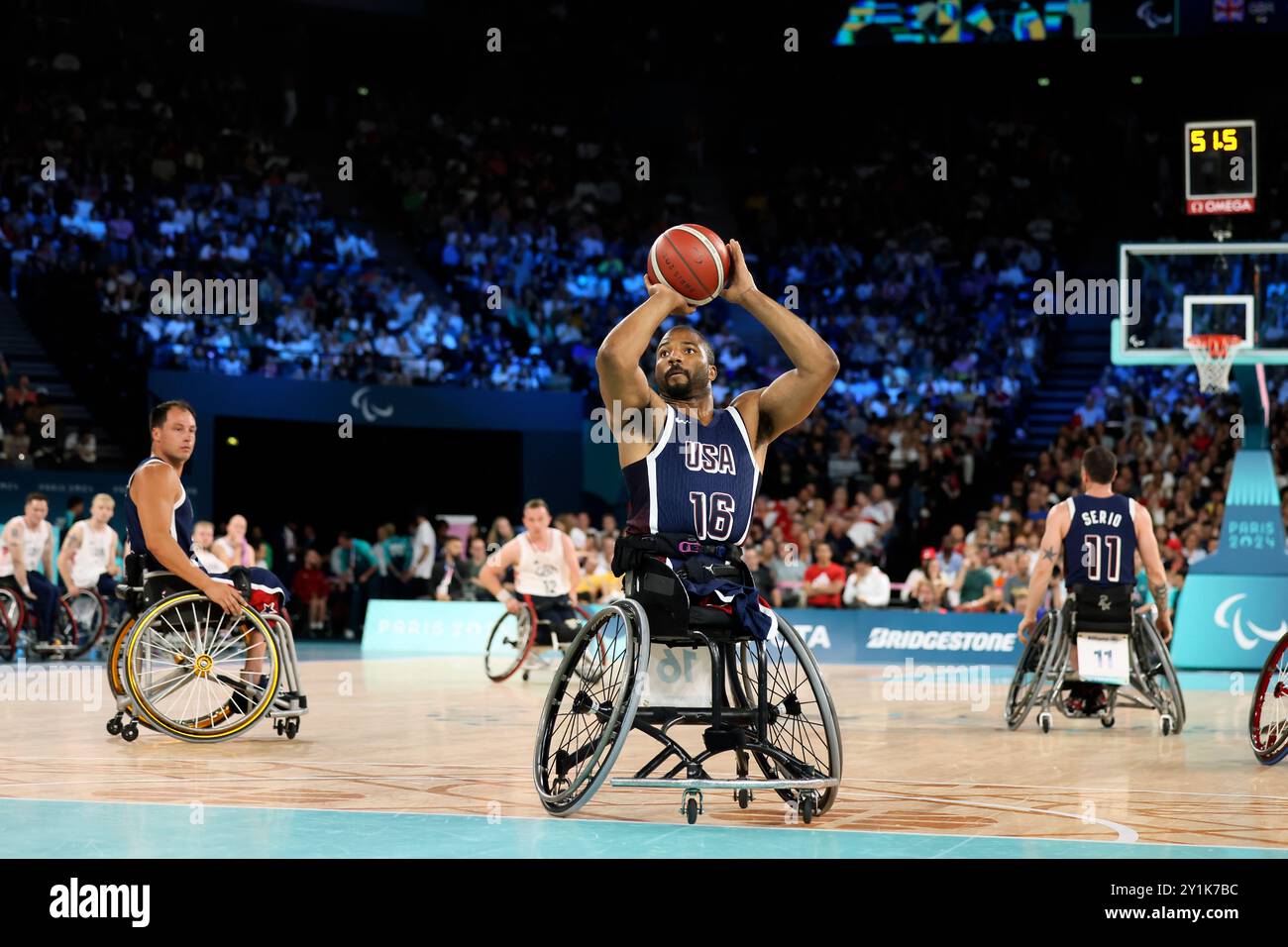 Trevon Jenifer of the U.S. in action during the wheelchair basketball ...