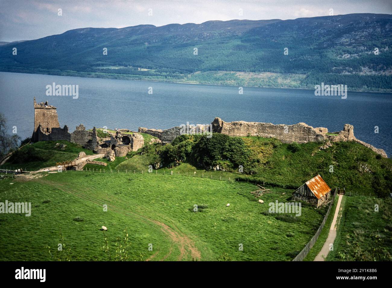 A vintage photographic slide of a Scottish Loch Stock Photo - Alamy