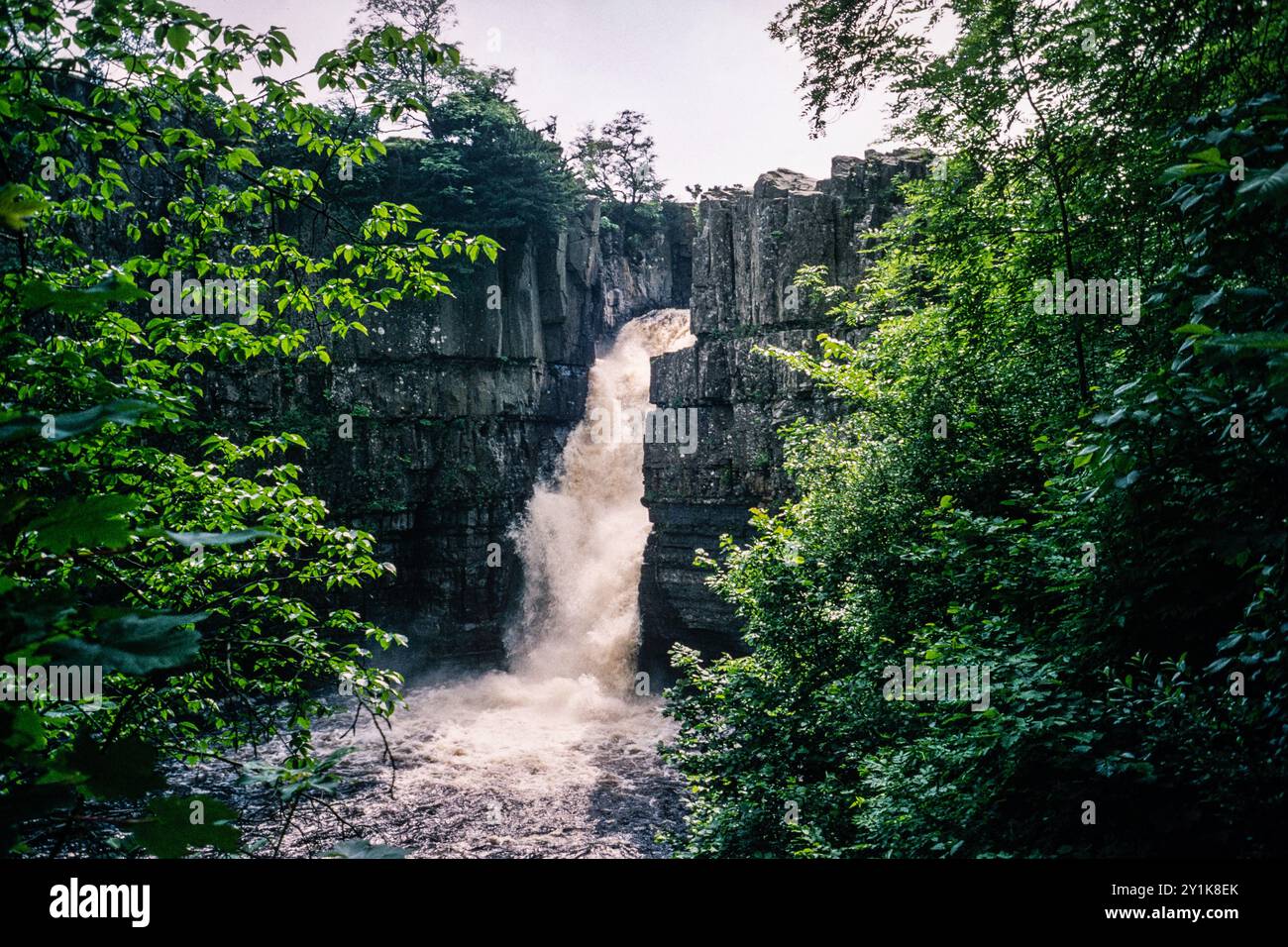 A vintage photographic slide a waterfall Stock Photo - Alamy