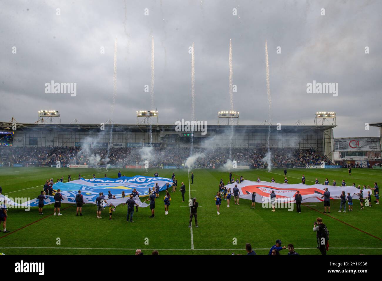 Fire works are set off ahead of the Betfred Super League Round 25 match ...