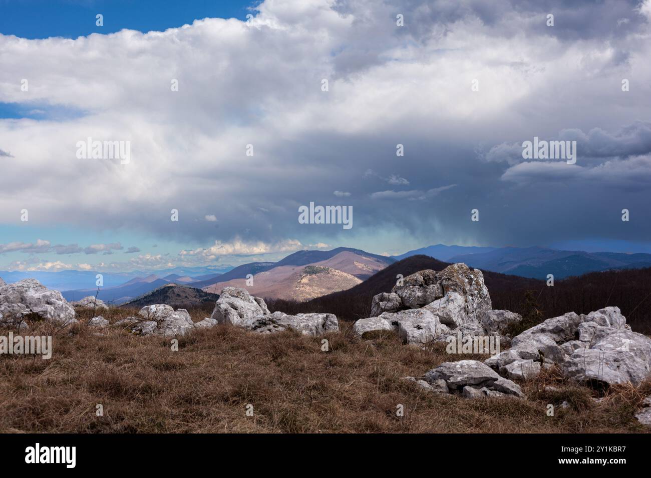 The peak of Slavnik in the spring season, Slovenia Stock Photo - Alamy