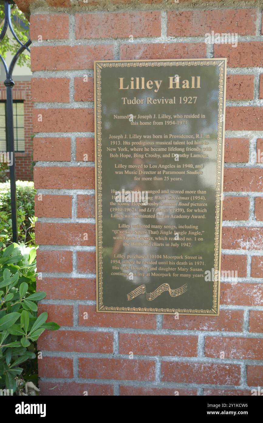 Toluca Lake, California, USA 6th September 2024 Lilley Hall House on ...