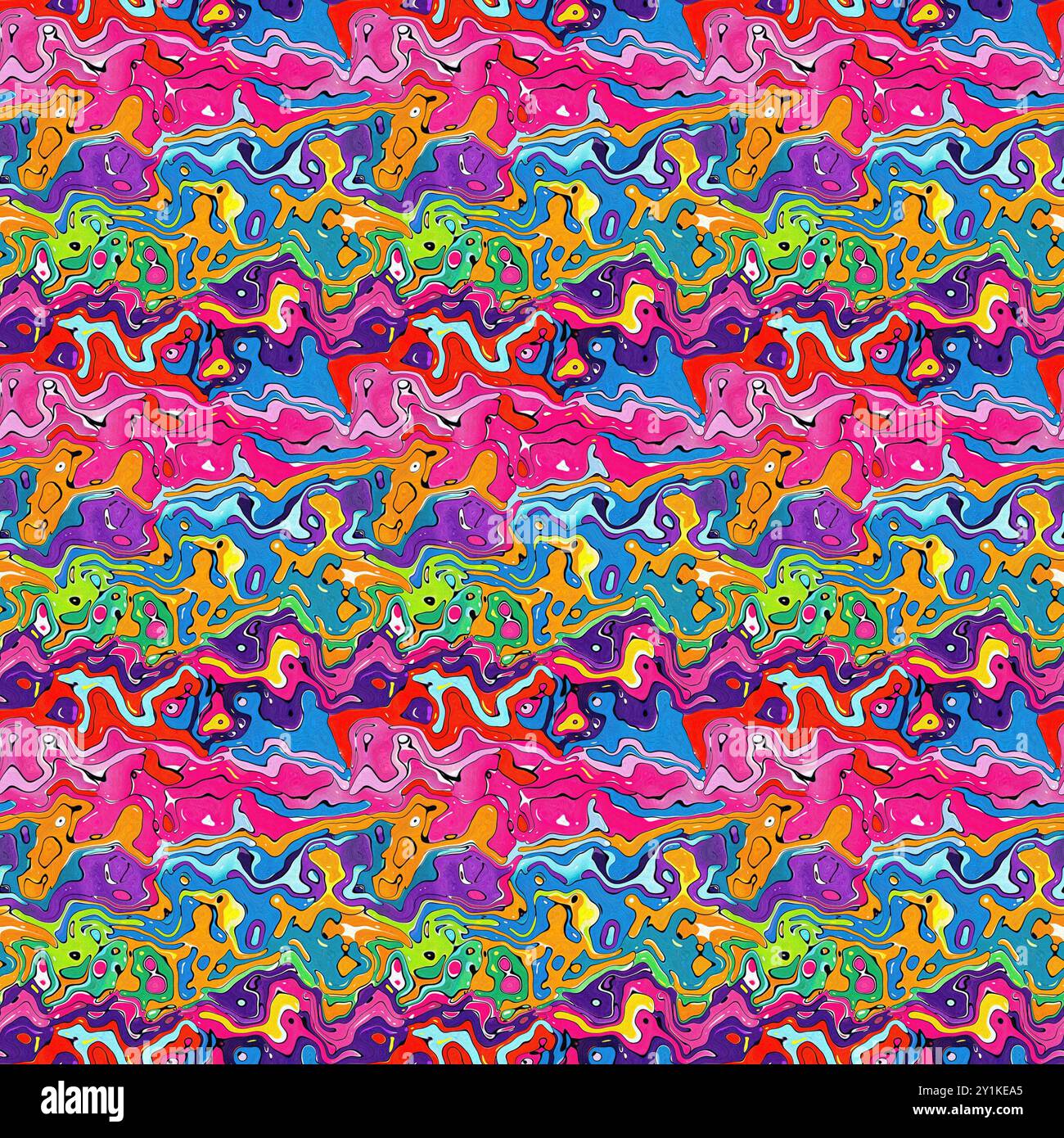 Whimsical ink splodge digital pattern with fun dripping paint effect ...