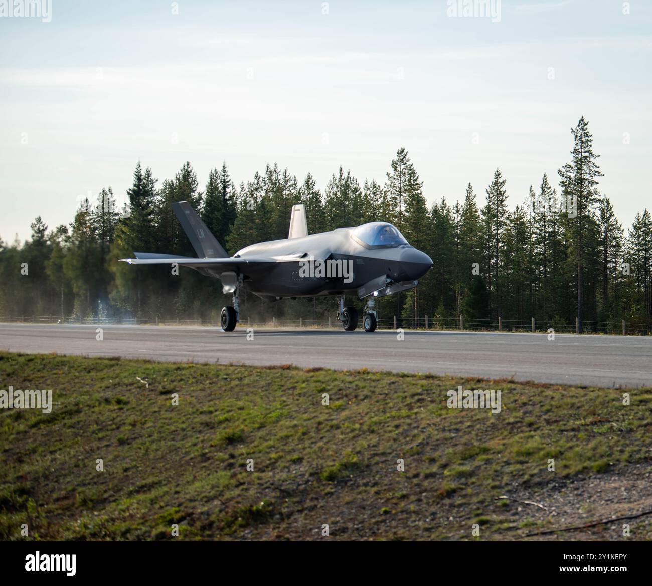 A U.S. A.F. F-35 Lightning II aircraft assigned to 48th Fighter Wing ...