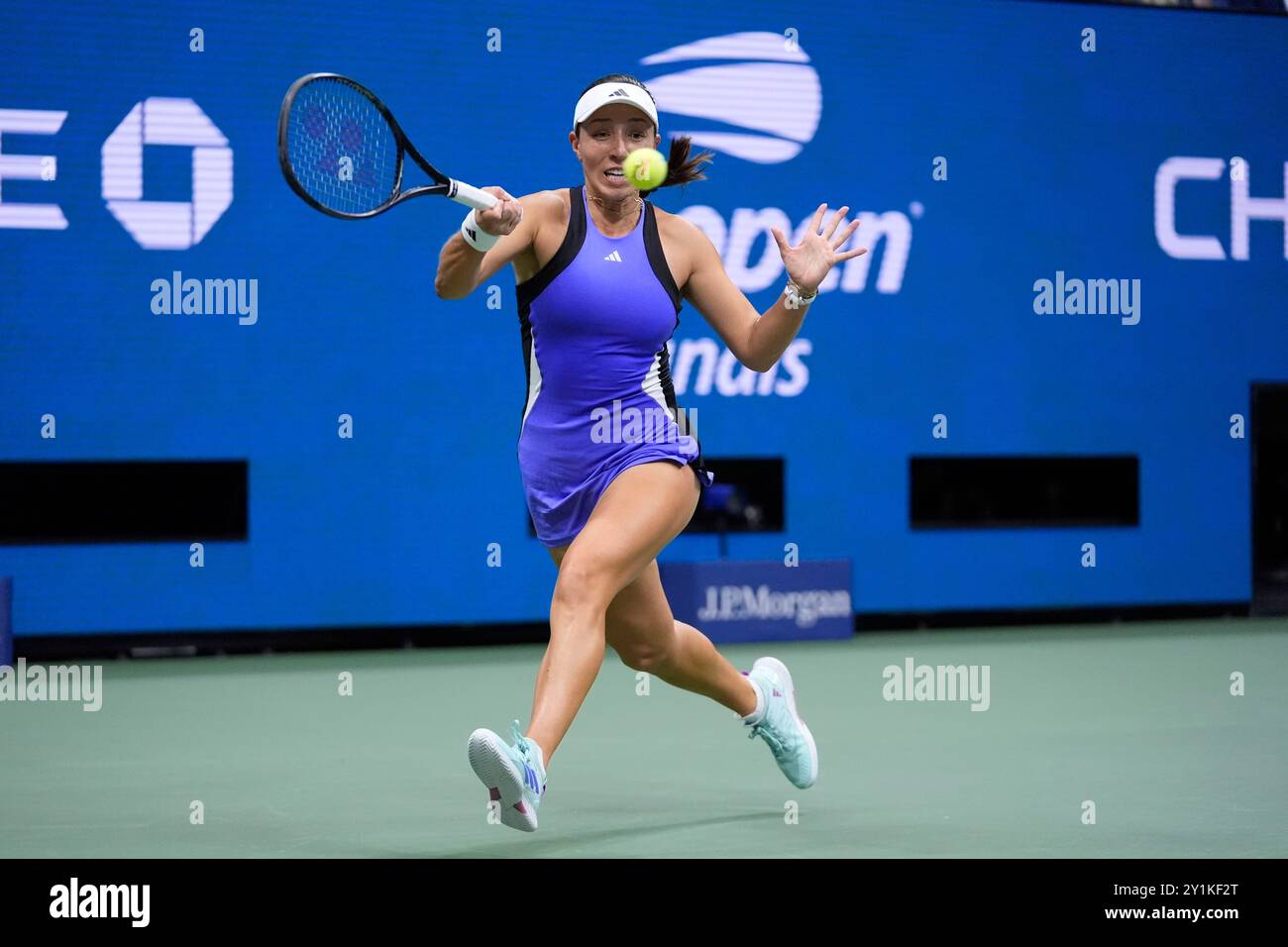 Jessica Pegula, of the United States, runs down a shot by Aryna ...
