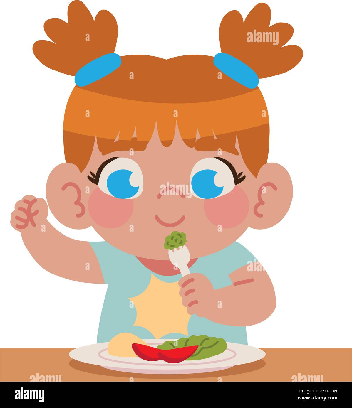 Girl eating vegan food Cut Out Stock Images & Pictures - Alamy