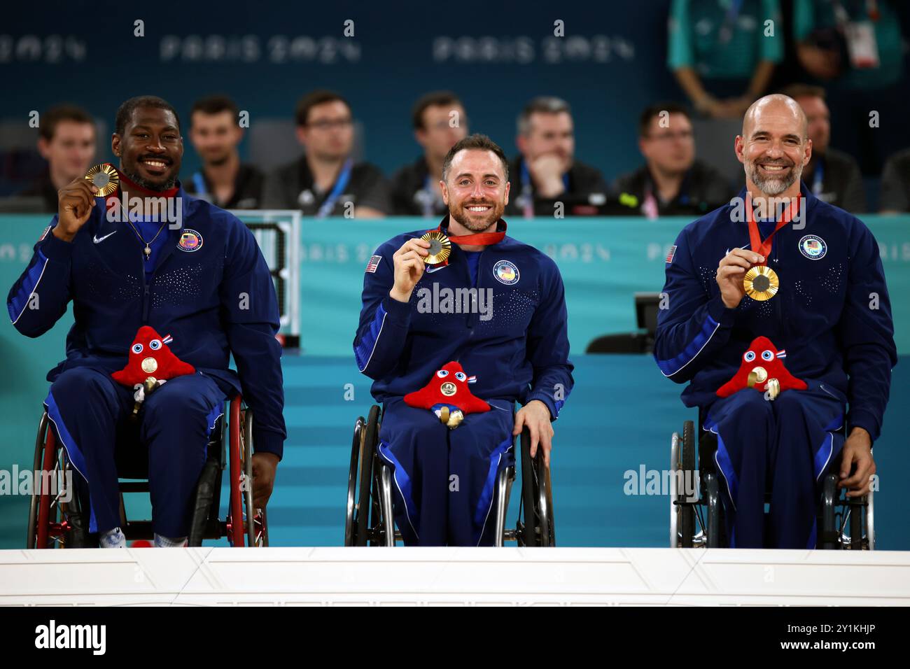 Brian Bell, left, Steve Serio, centre, and Paul Schulte of the U.S ...