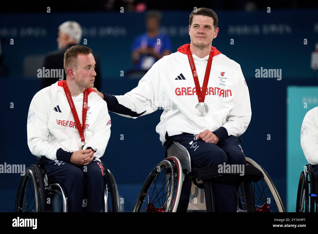Britain's Gregg Warburton, left, and Britain's Lee Manning pose with ...