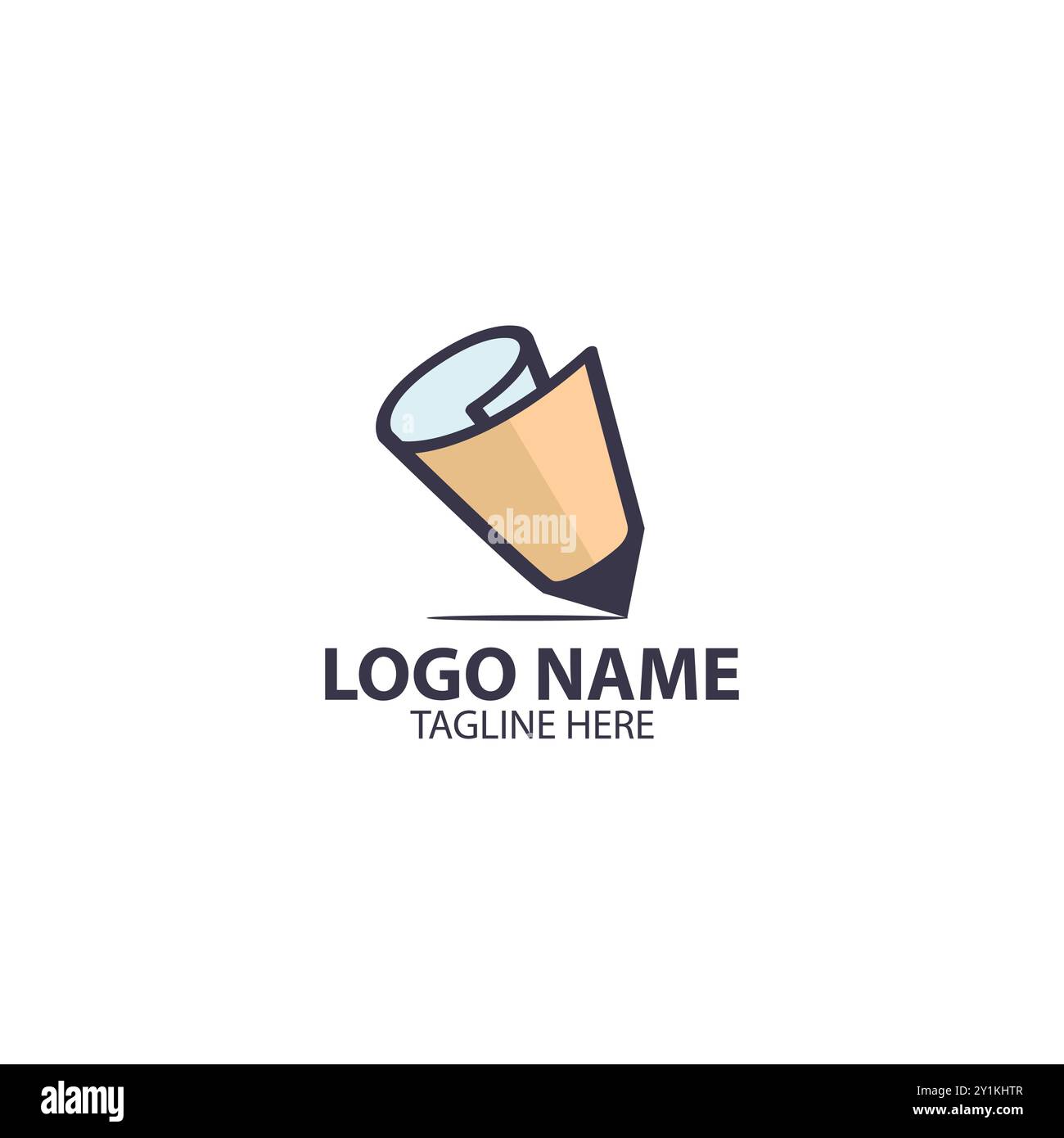 rolled pencil logo design vector Stock Vector Image & Art - Alamy