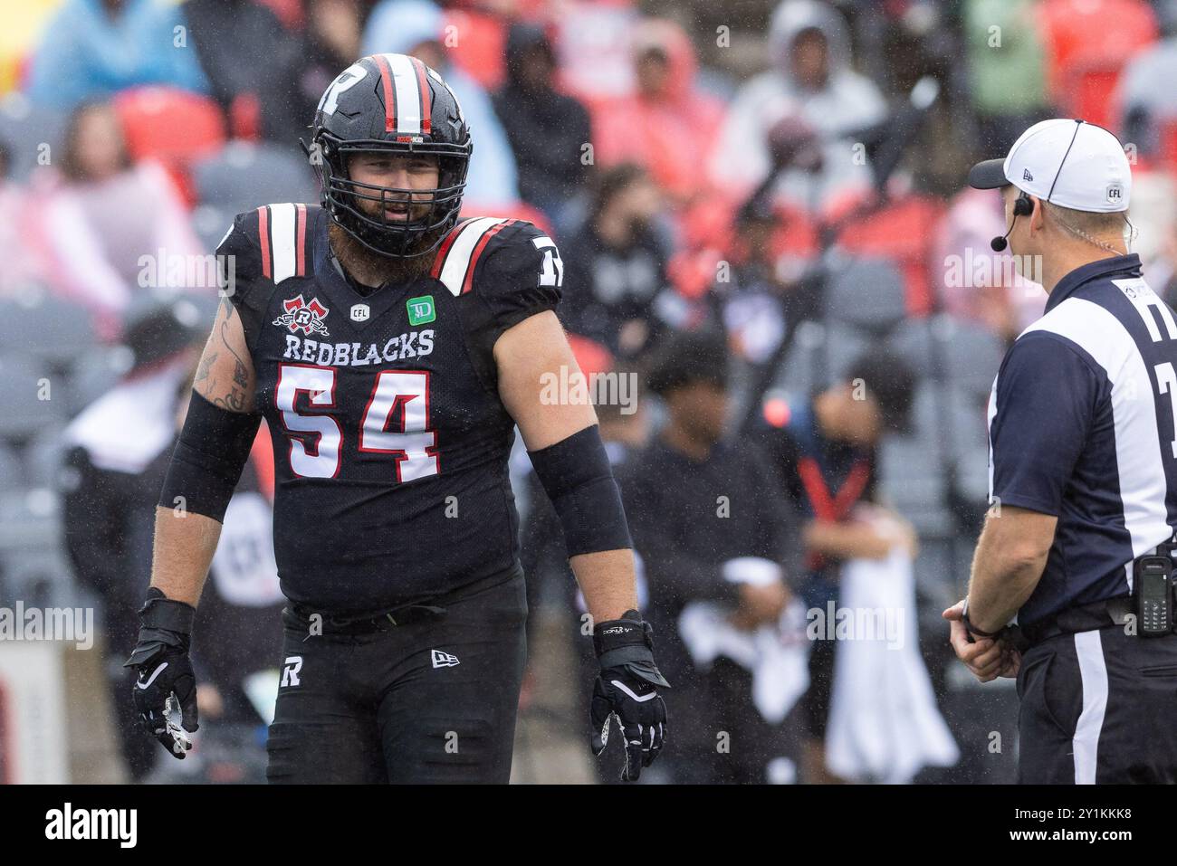 September 07, 2024: Ottawa Redblacks offensive lineman Jacob Ruby (54 ...