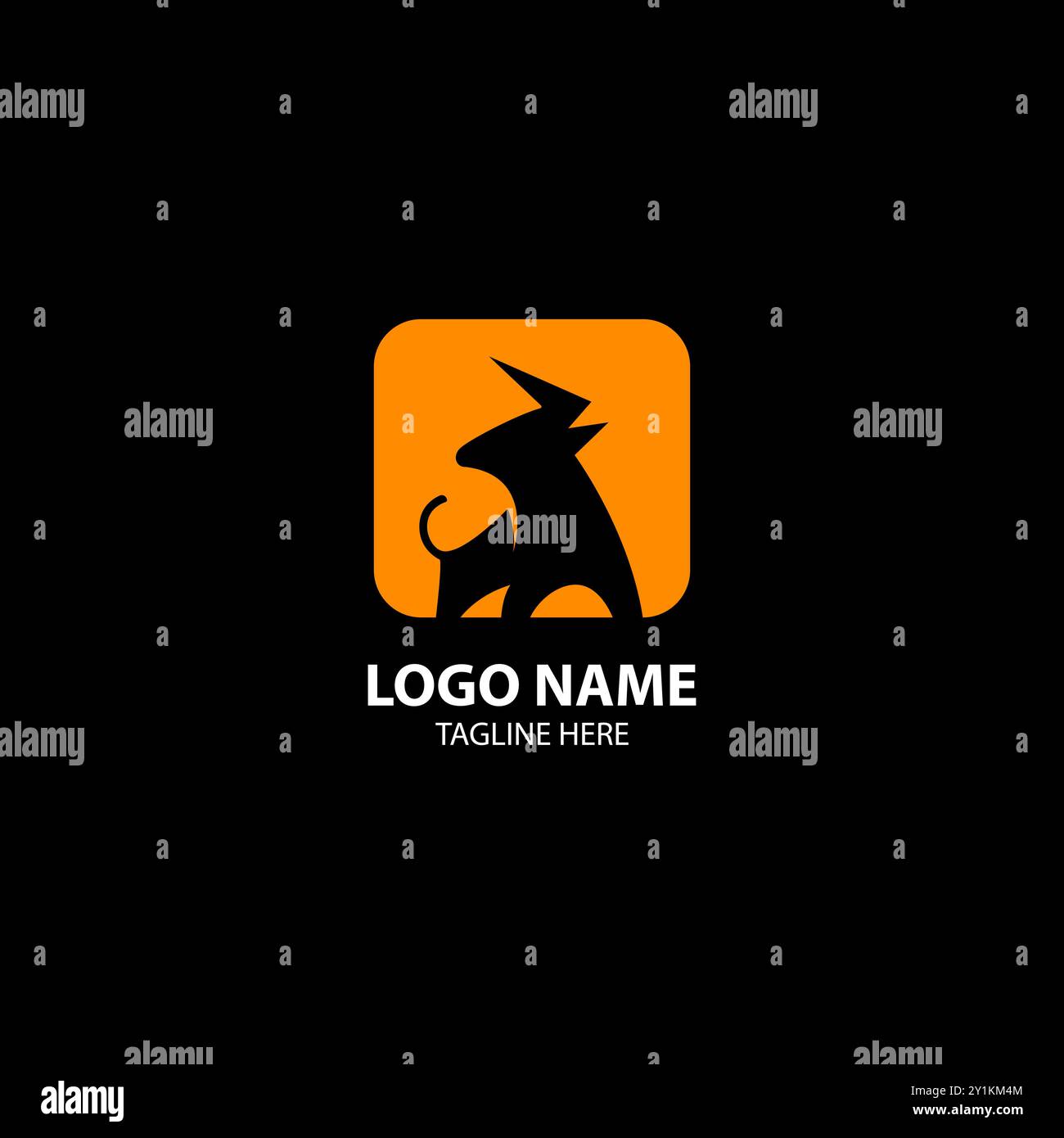 Creative Square outline Bull vector logo design template. Vector ...