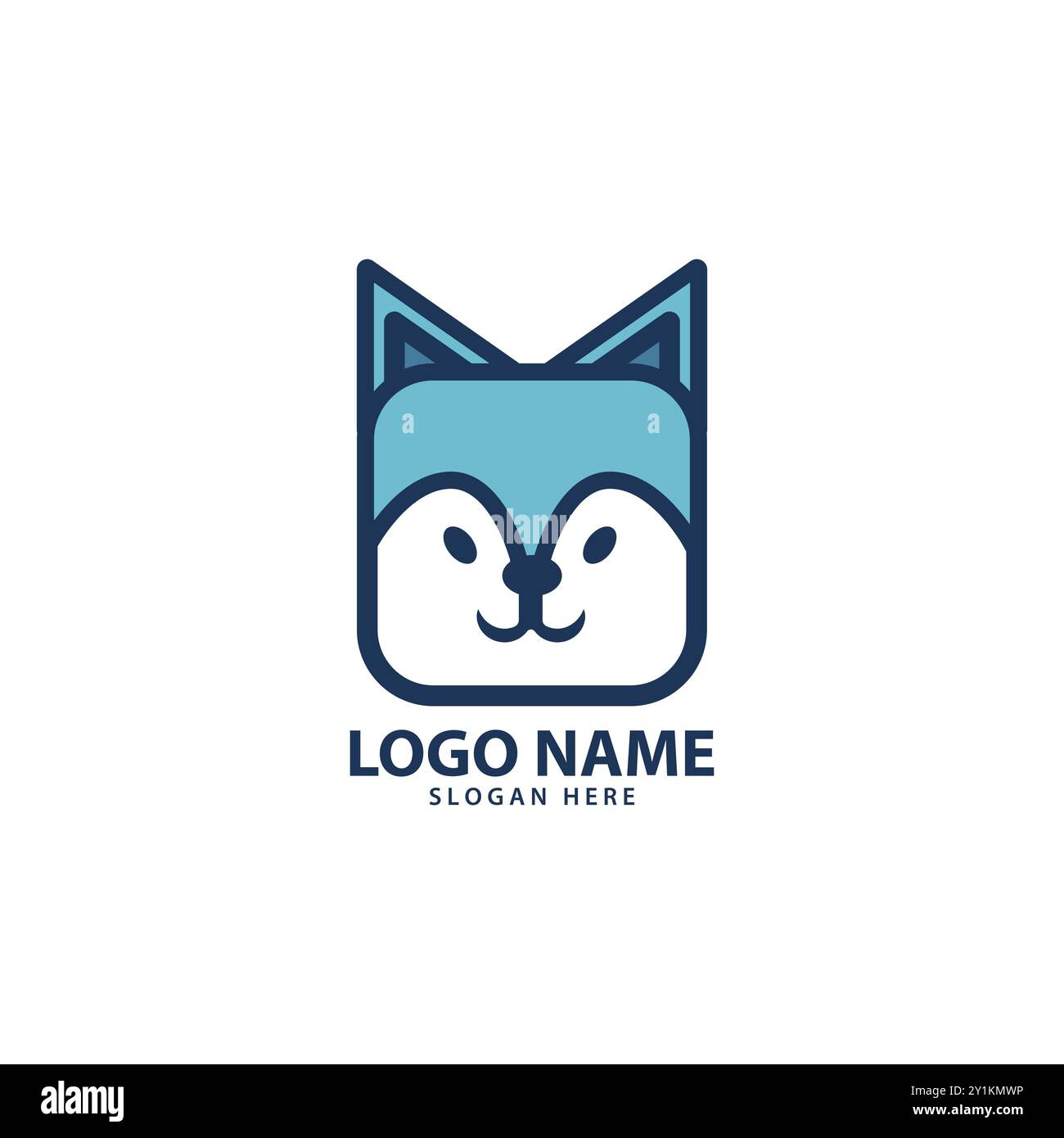 square fox face logo design vector Stock Vector Image & Art - Alamy