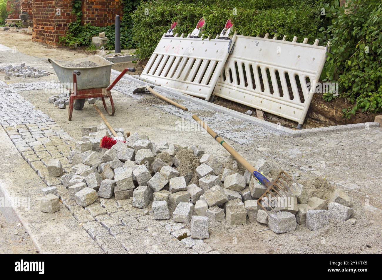 Cycle lane construction hi-res stock photography and images - Alamy