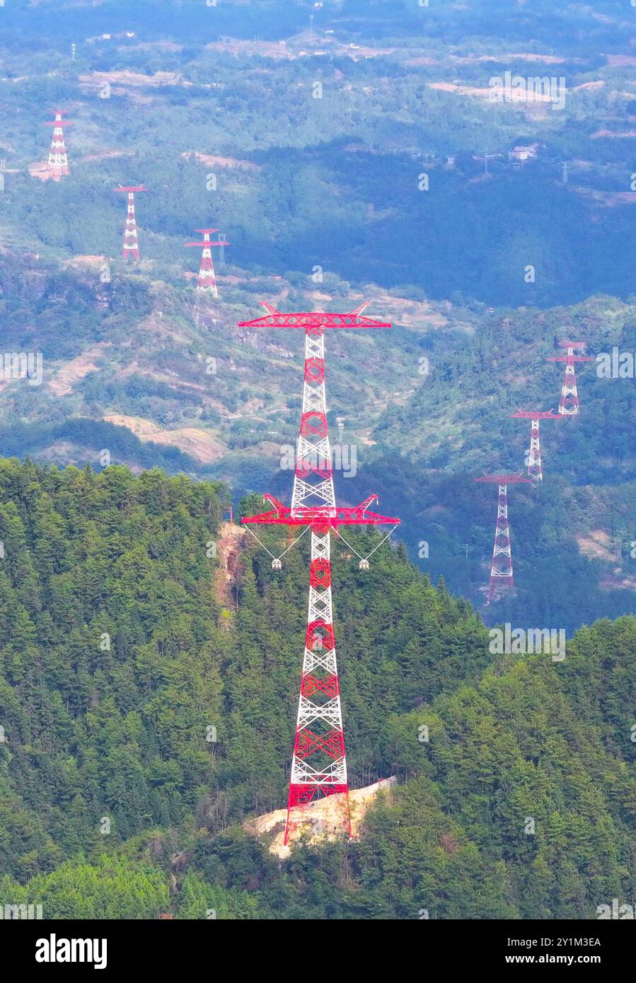 CHONGQING, CHINA - SEPTEMBER 7, 2024 - The iron tower of the À800 kV ...