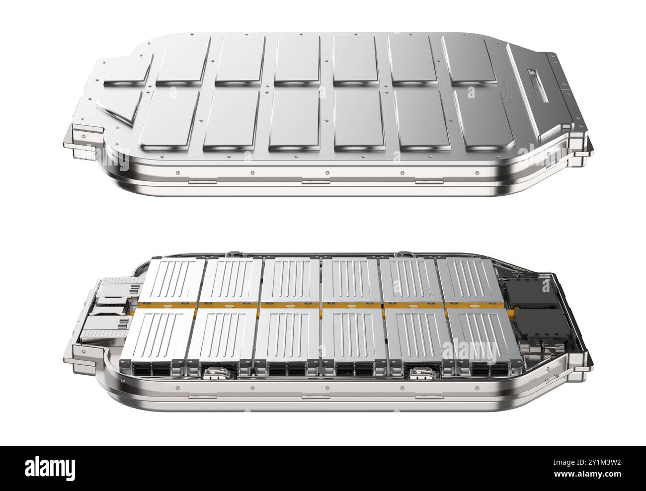3d rendering electric vehicle battery or pack of lithium-ion pouch ...
